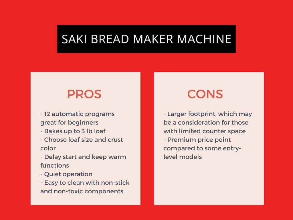 Saki Bread Maker Machine Review - Tested for Home Bakers
