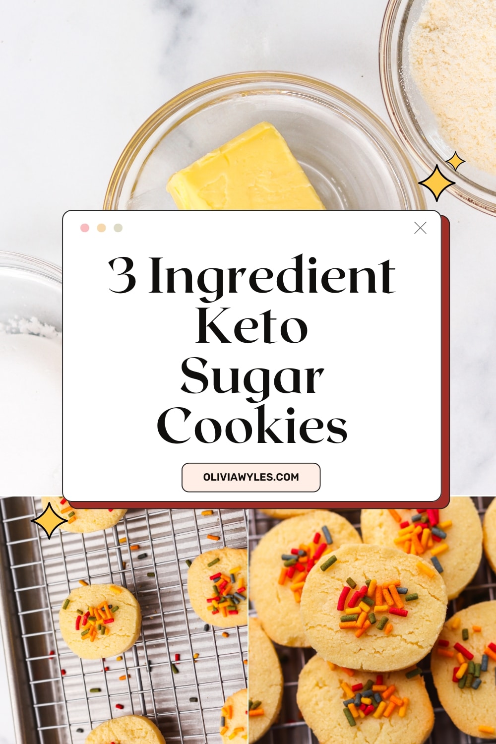 Easy 3 Ingredient Sugar Cookies (Made With Coconut Flour)