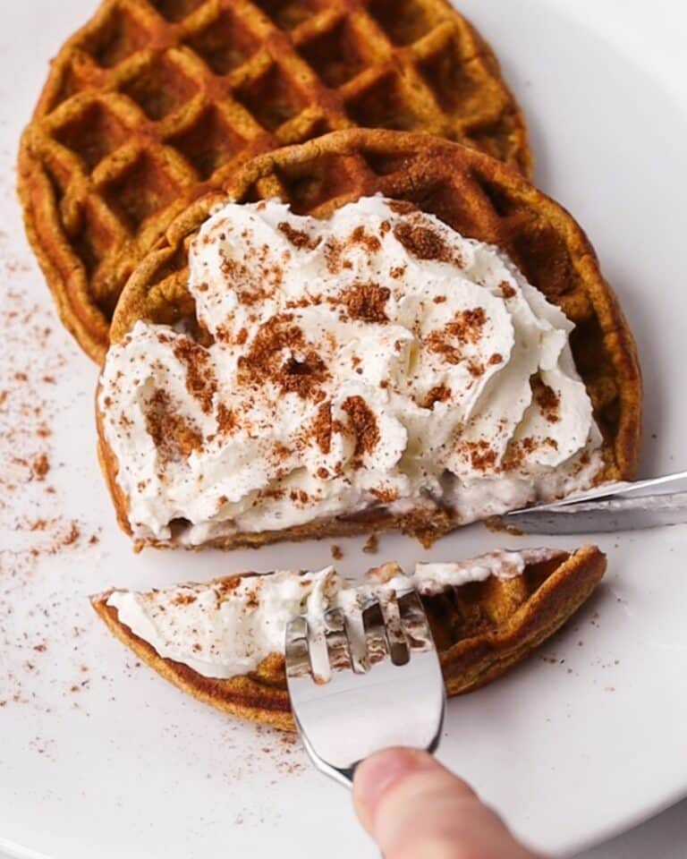 Keto Pumpkin Protein Chaffles (Made With Cream Cheese)