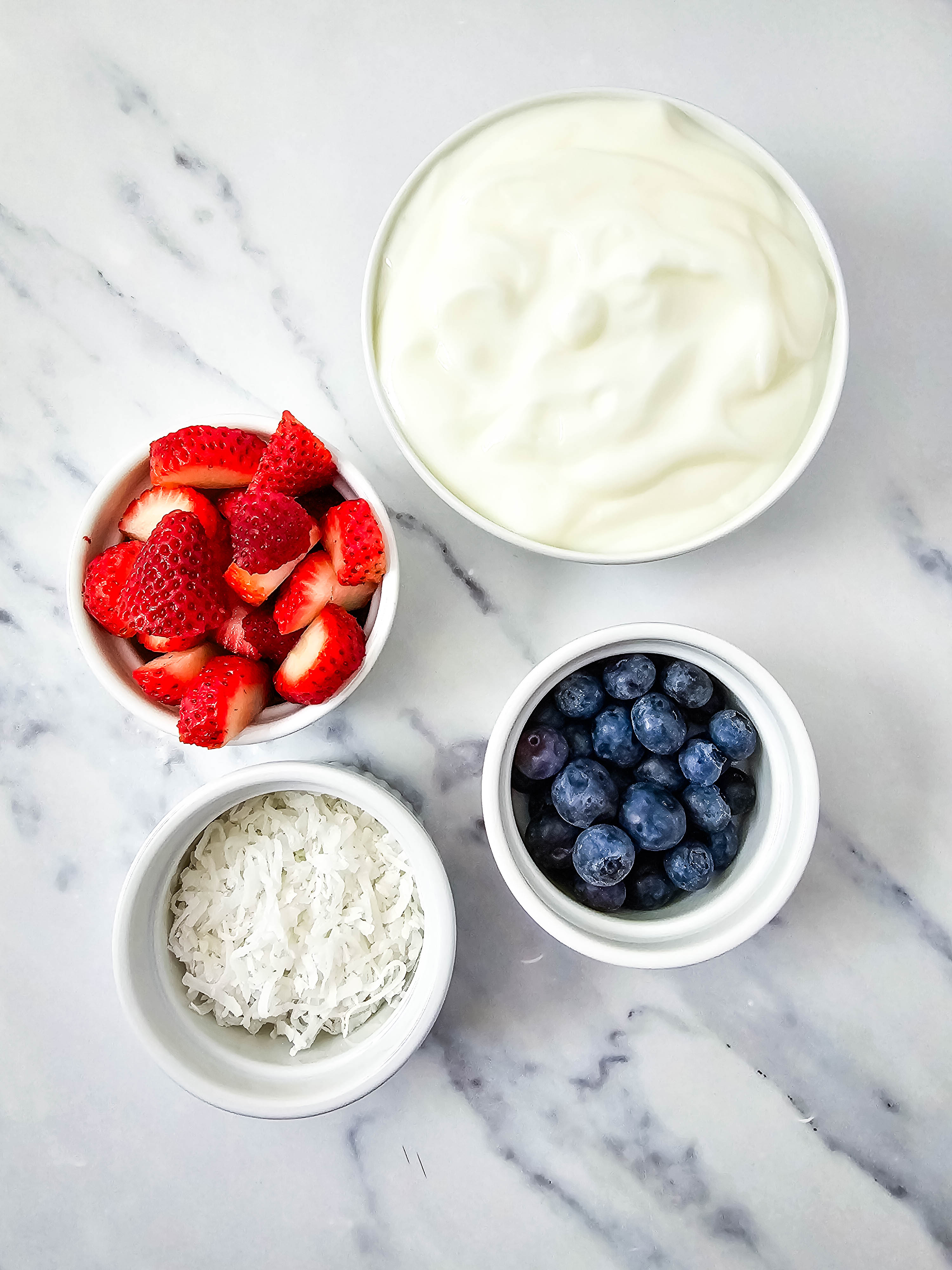 Keto Red White and Blue Yogurt Bark