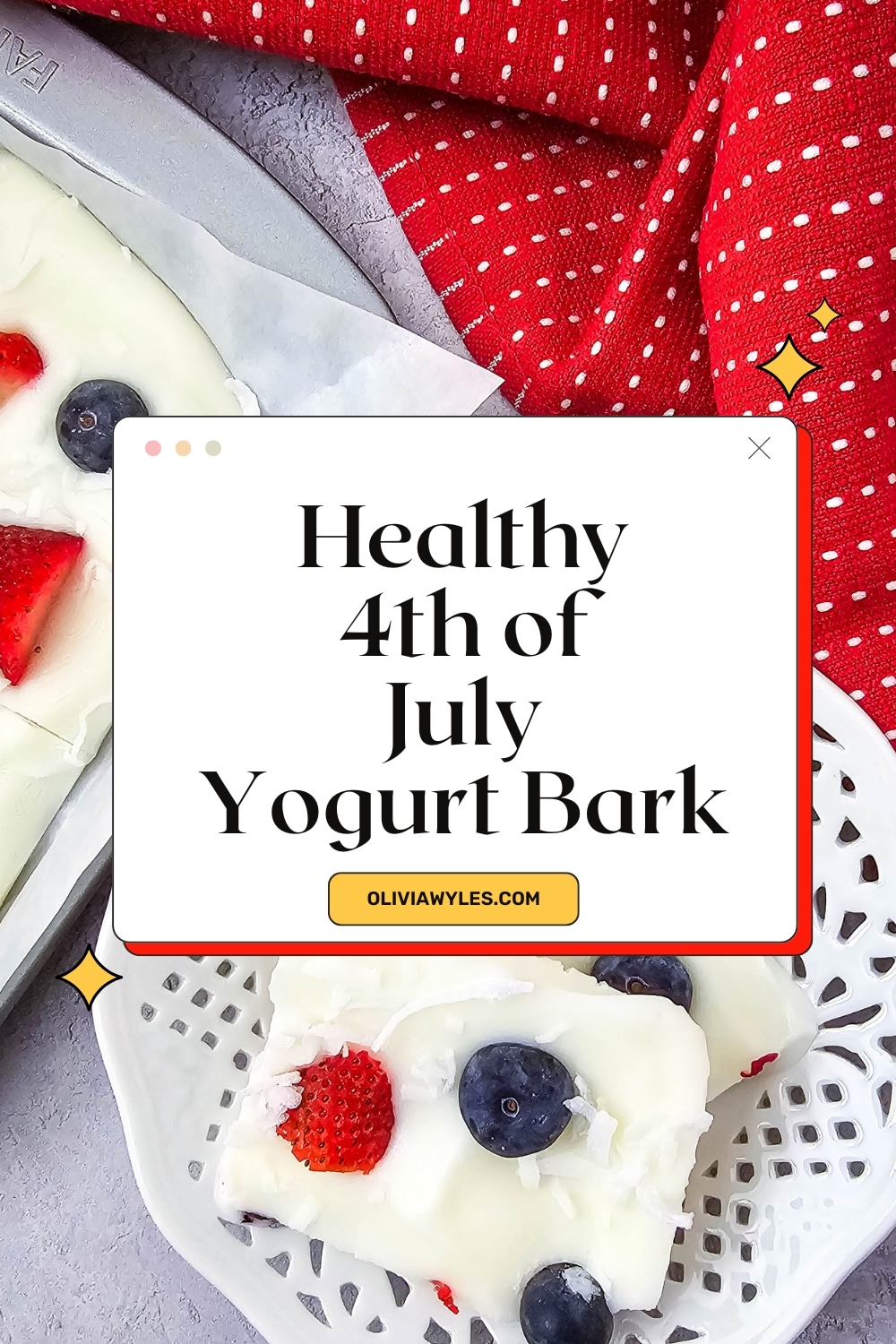 Keto Red White and Blue Yogurt Bark