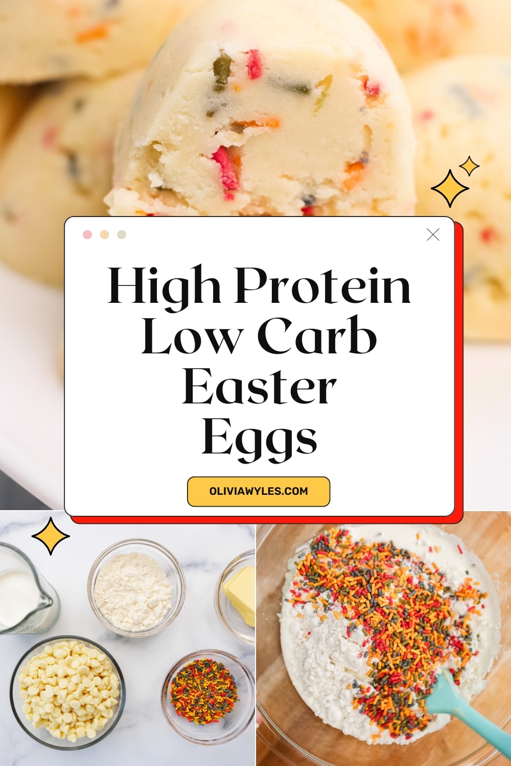 Sugar-Free Sprinkle Protein Easter Eggs