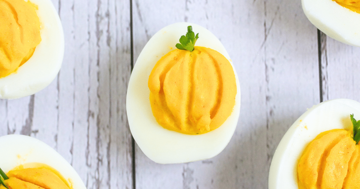 Low Carb Pumpkin Deviled Eggs